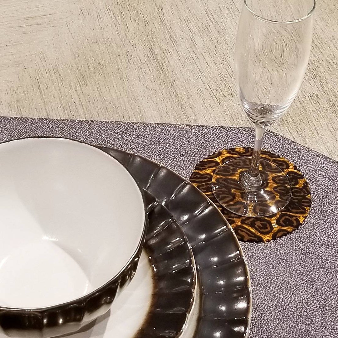 Leopard African Print Coasters, Set of 4. - Etsy