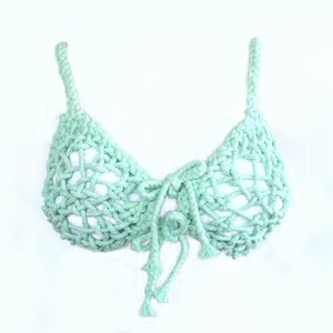 Shibari Rope Bra in Teal. Adjustable Sliding Knot Back & Straps ...