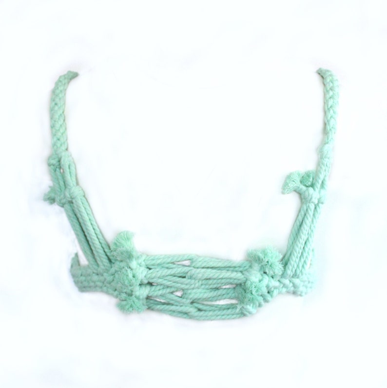 Shibari Rope Bra in Teal. Adjustable Sliding Knot Back & Straps ...