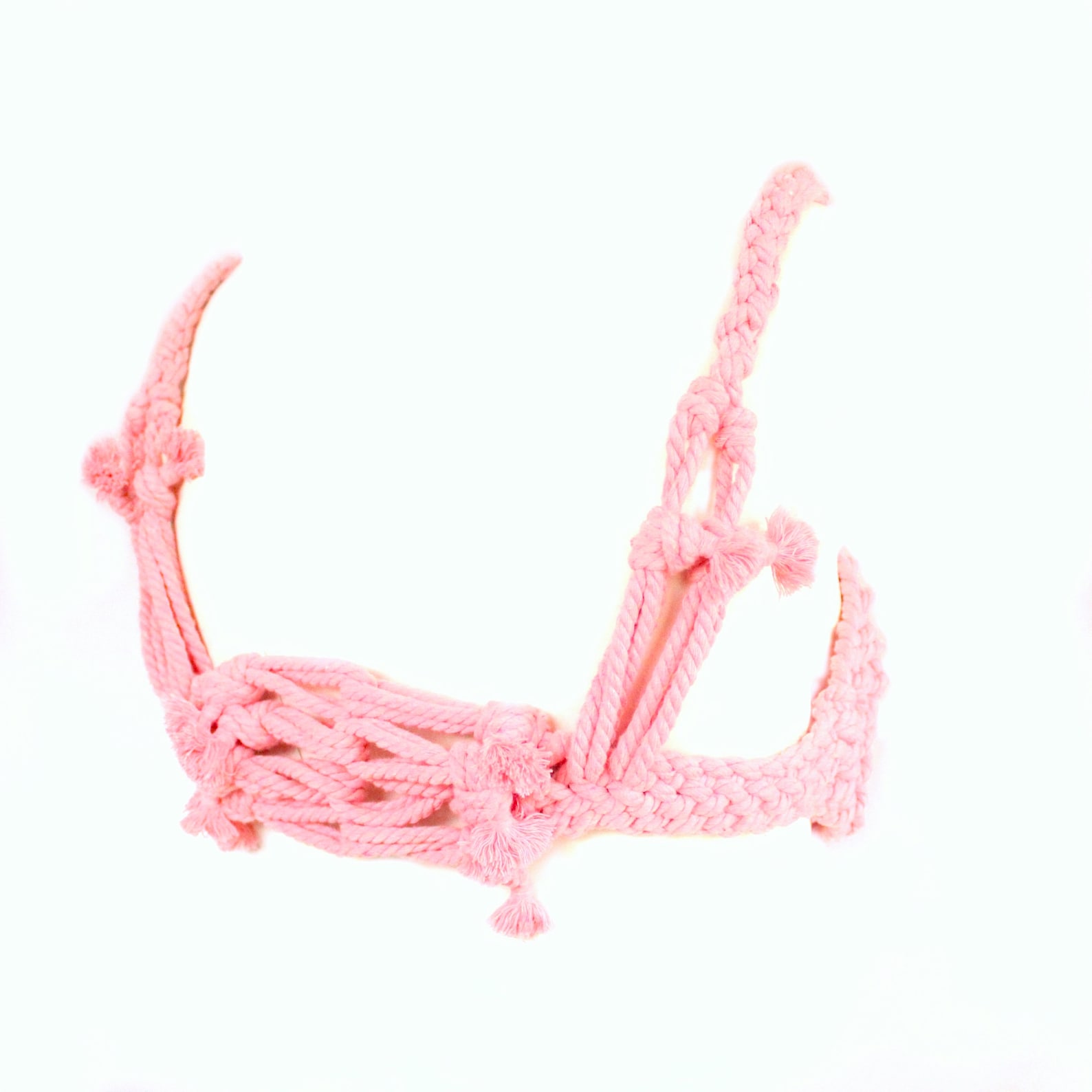 Shibari Rope Bra in Blush Pink. Adjustable Sliding Knot Back & Straps ...