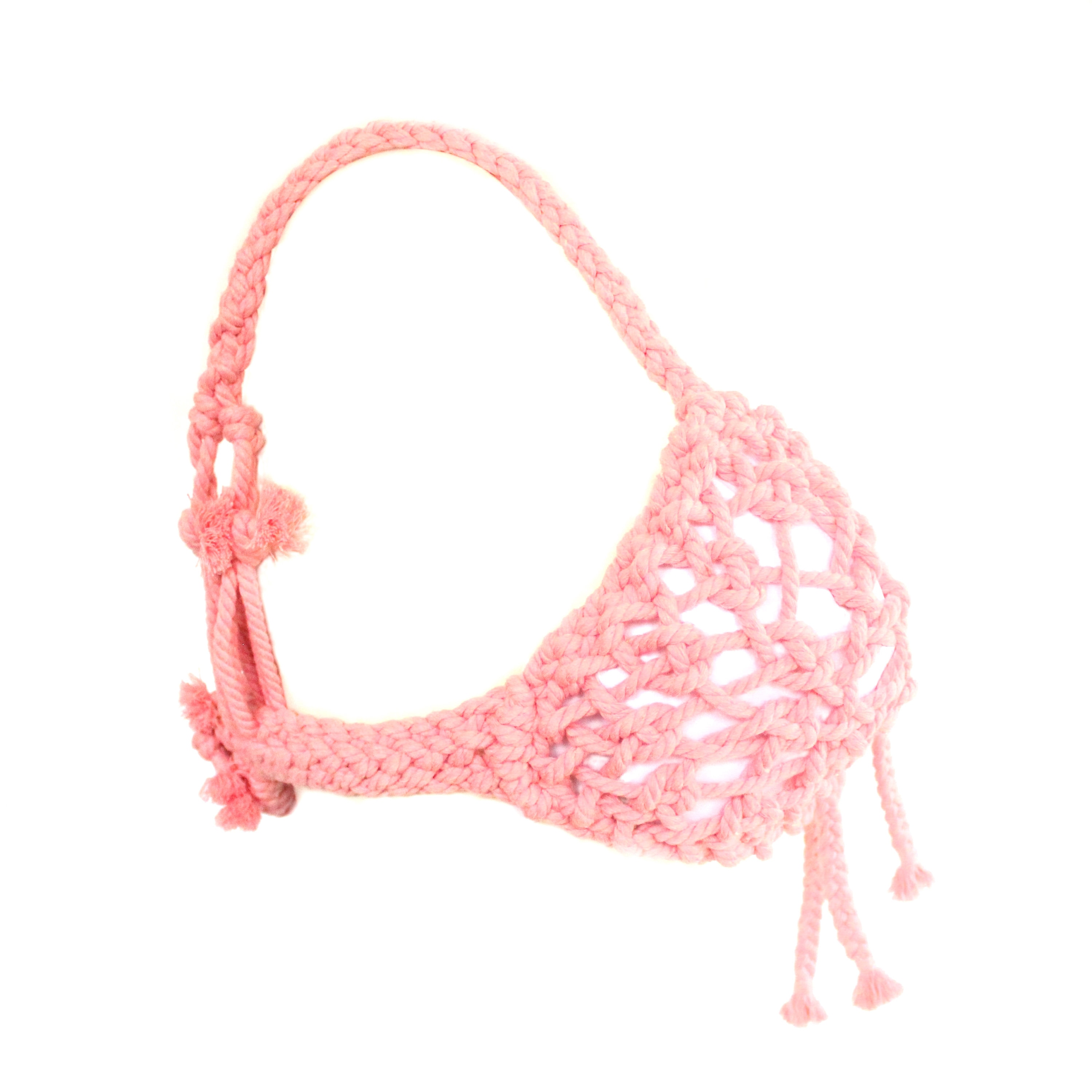 Shibari Rope Bra in Blush Pink. Adjustable Sliding Knot Back & Straps ...