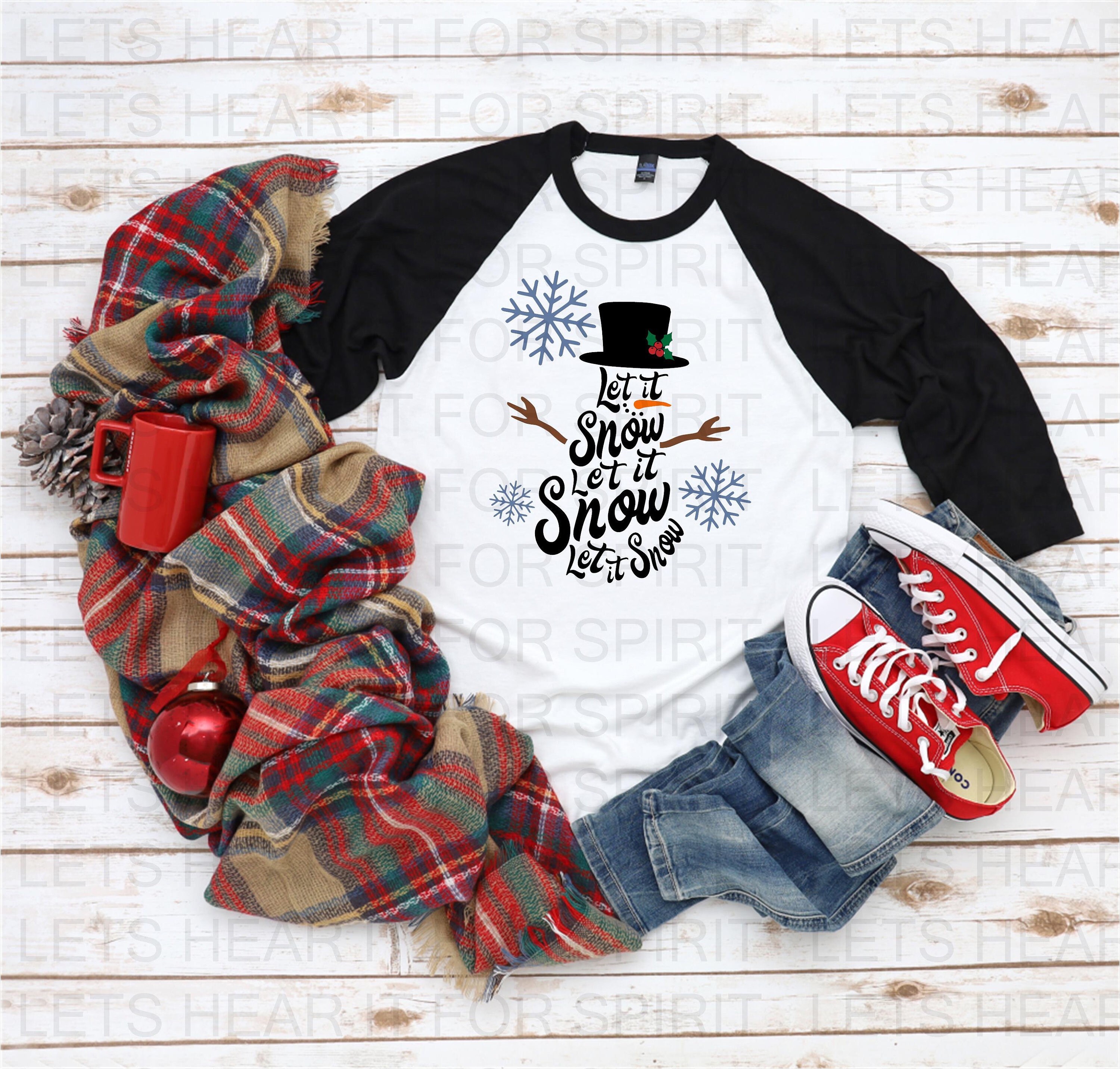 Christmas Shirt Snowman Shirt Let It Snow Snowman Shirt Winter Shirt ...