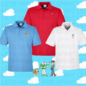 Toy Story Polo, Disney Toy Story Performance Polo, Buzz, Woody, Rex, Mr ...