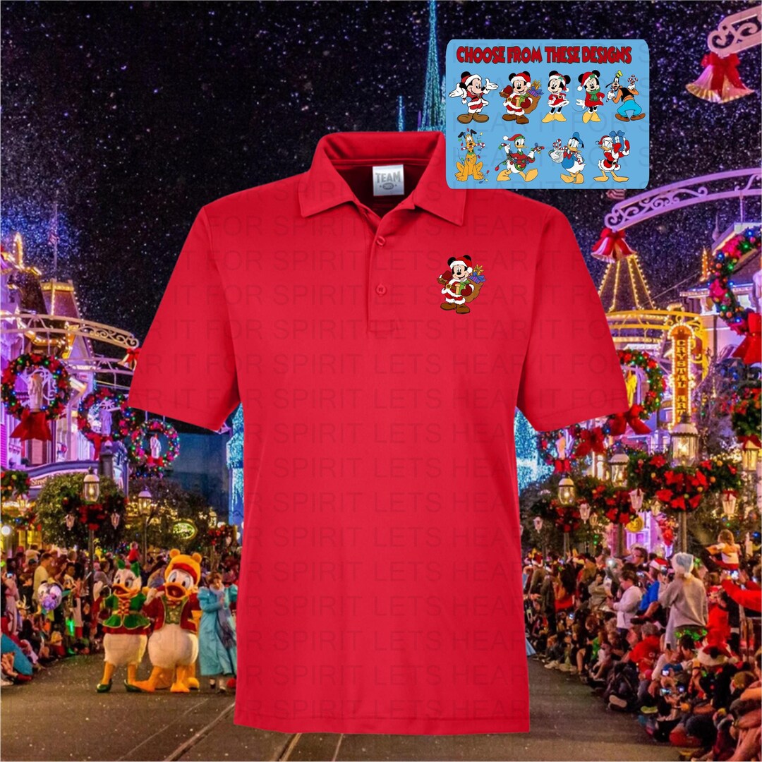 Disney Christmas Performance Polo, Mens Christmas Disney Mickey Mouse ...