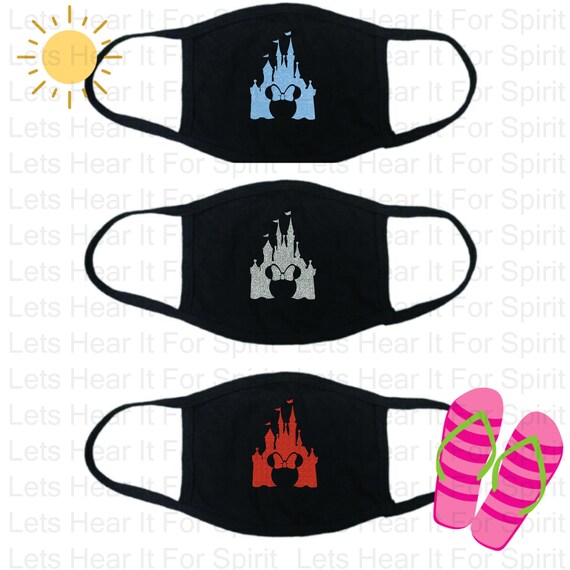 Disney Castle Face Mask Disney Glitter Castle Mask Disney | Etsy