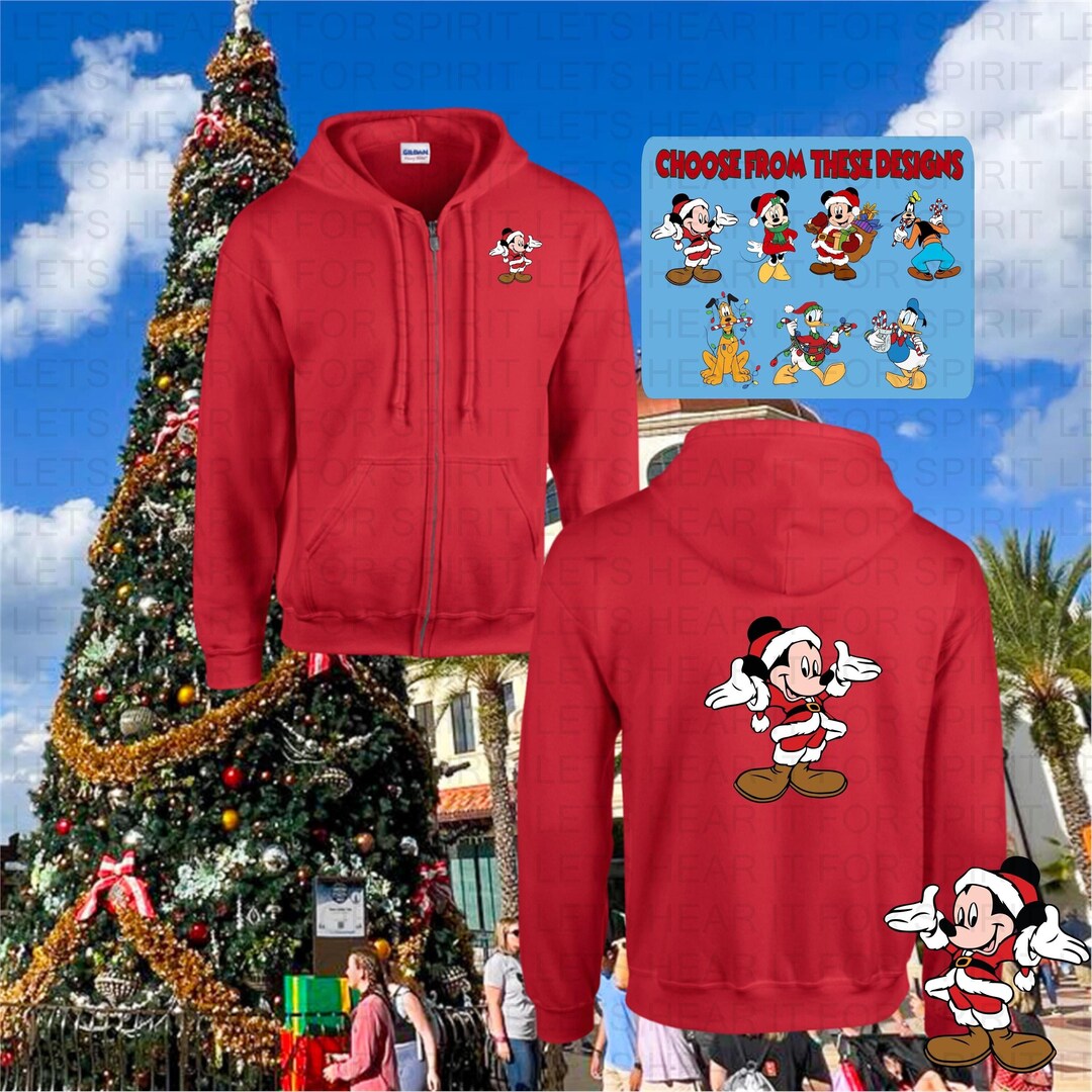 Disney Christmas Hoodie, Disney Christmas Vacation Full Zip Hoodie ...