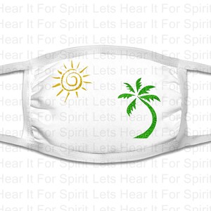Palm Tree Face Mask Sunset Mask With Palm Tree Vacation - Etsy