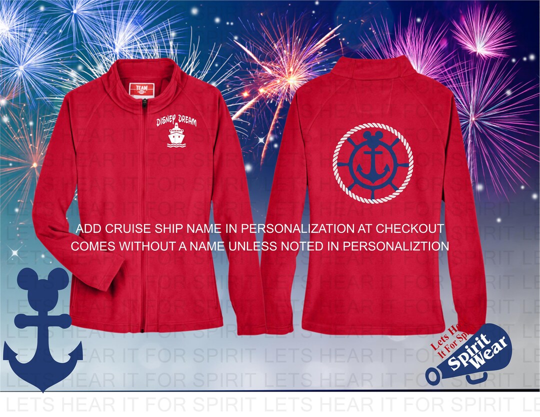 Disney Cruise Jacket, Mickey Mouse Anchor, Disney Custom Fleece Cruise ...