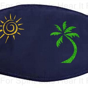 Palm Tree Face Mask Sunset Mask With Palm Tree Vacation - Etsy