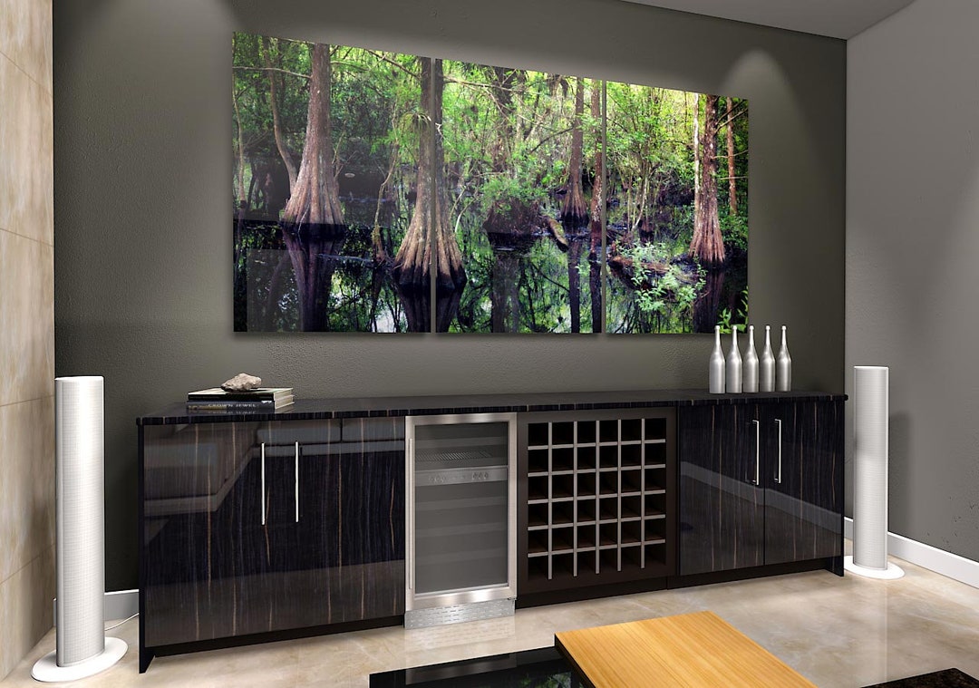 Florida Swamp Land 3 Panel Triptych Metal Print. Landscapes Large ...