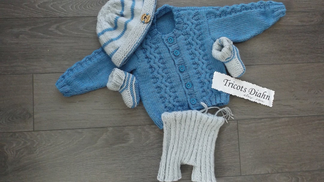 0 3 Months 4-piece Blue Forget-me-not Set ALEX - Etsy