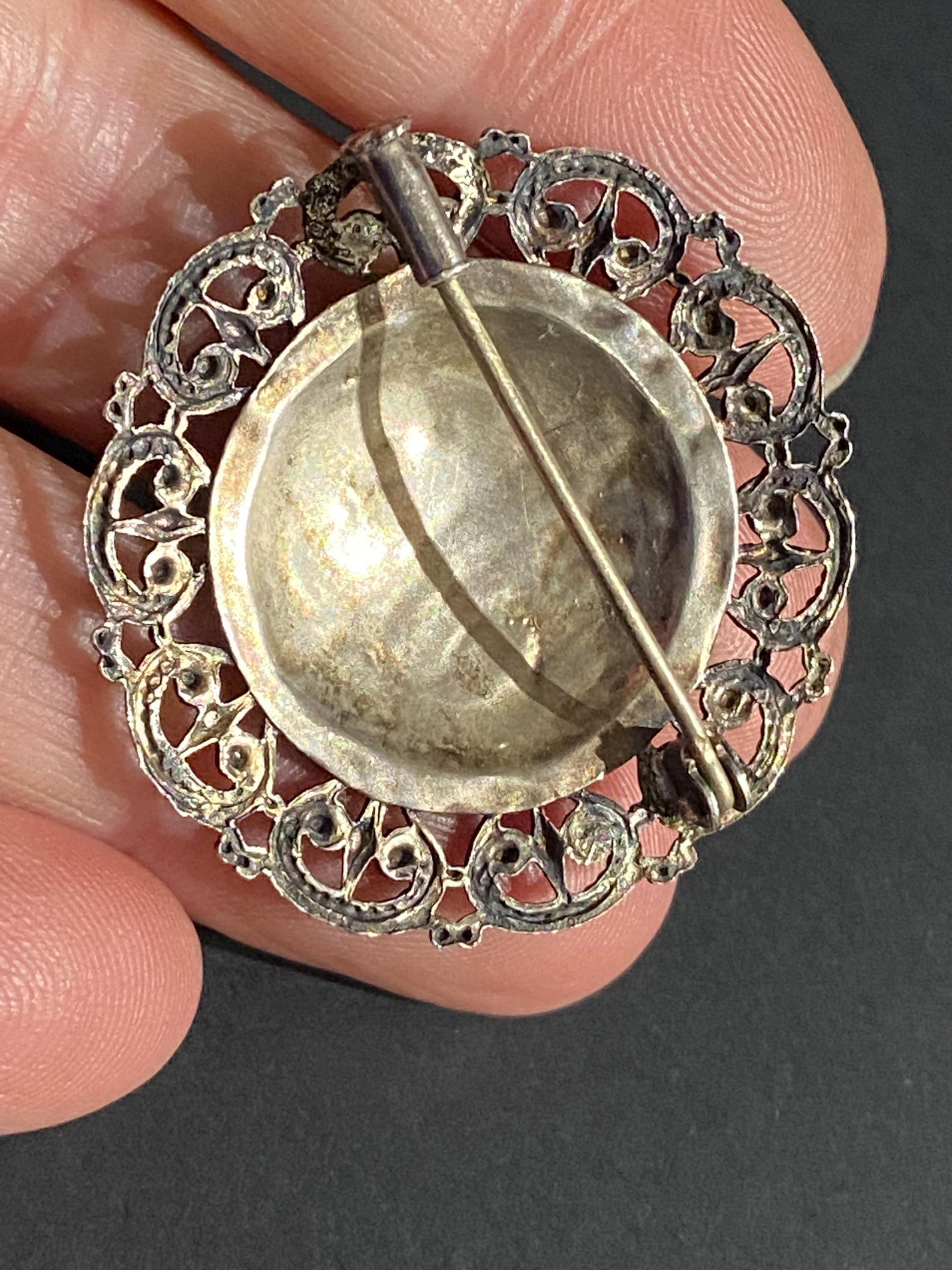 Antique Silver Arabic Calligraphy Brooch With Lovely Old Worn Patina ...