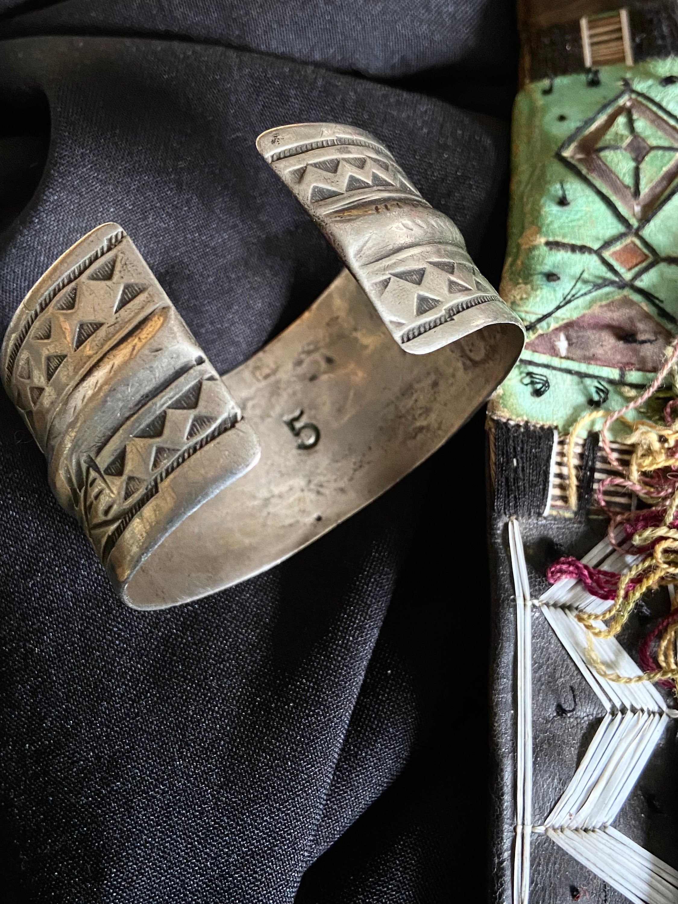 Antique Tunisian Solid Silver Cuff Bangle , Berber / Berbère Bracelet North African Silver ...