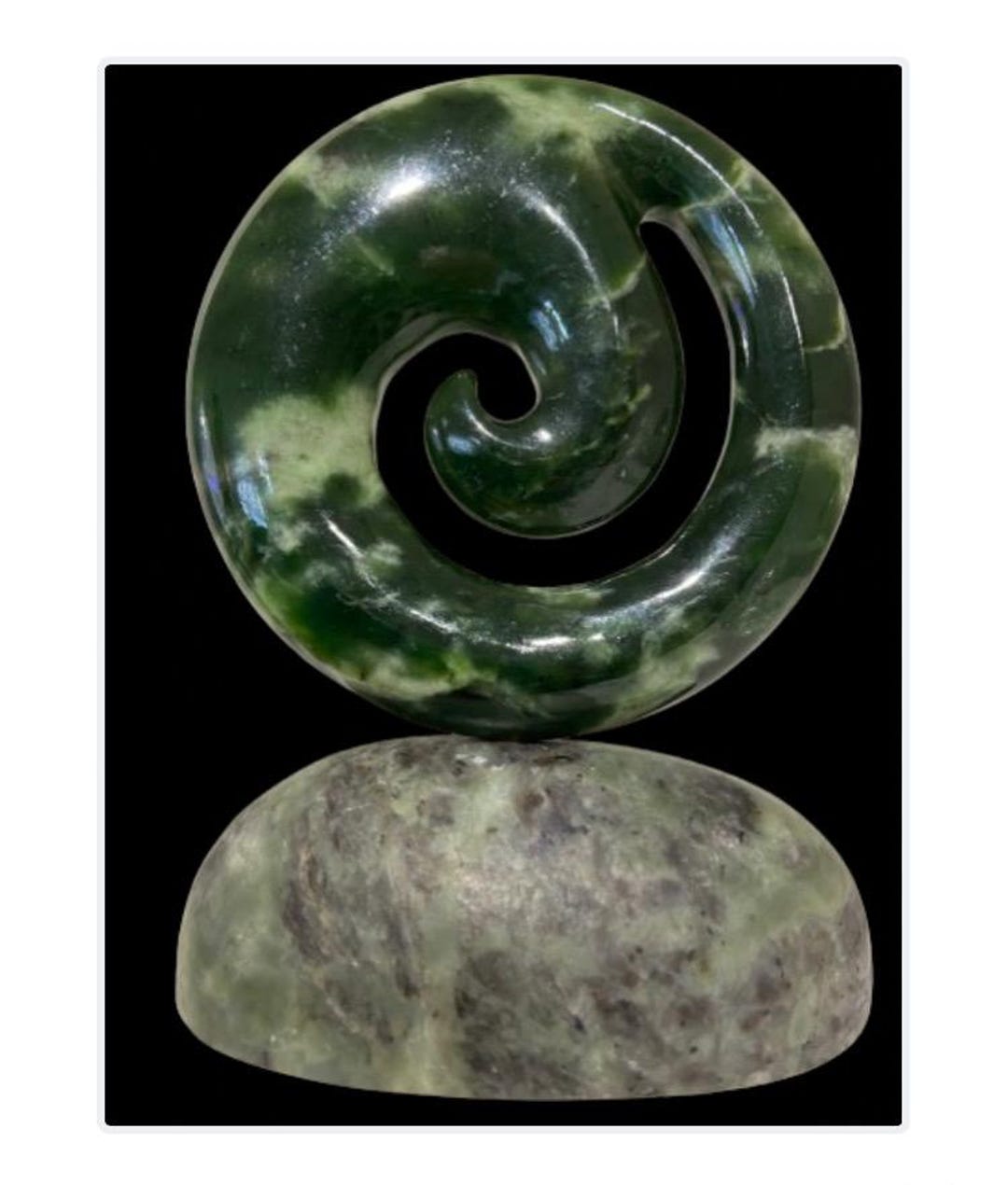 Green Stone Sculpture From NZ, Koru Art Piece. - Etsy