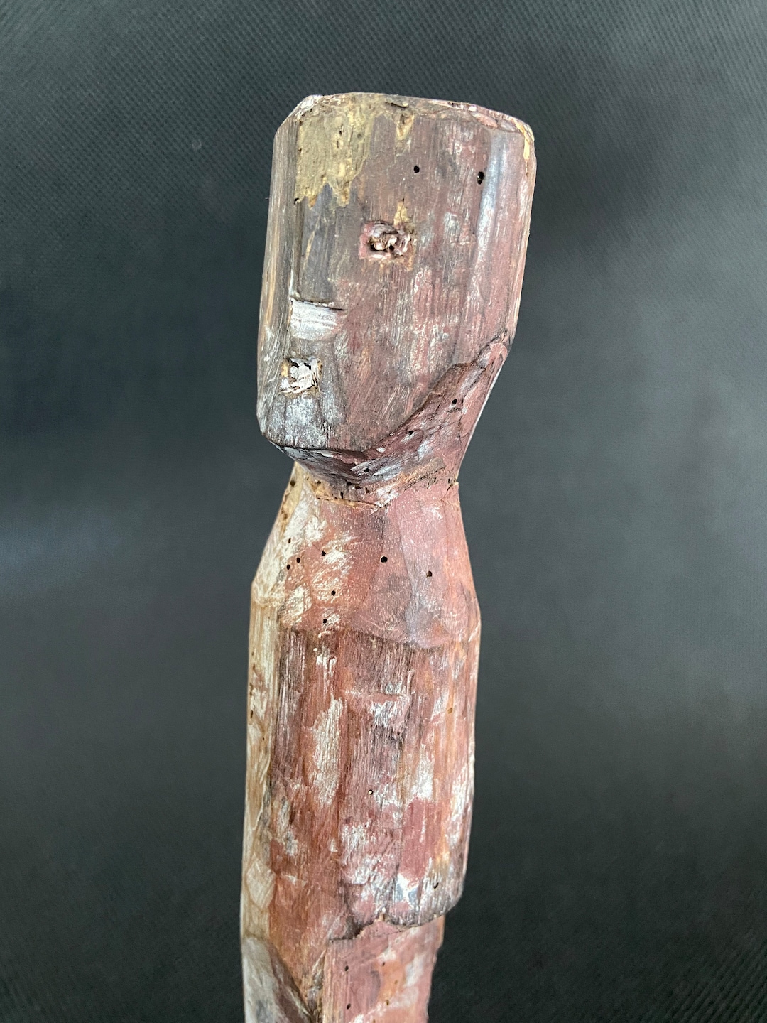 Tribal Statue From Ghana Adan, Ada People Statue With White Kaolin ...
