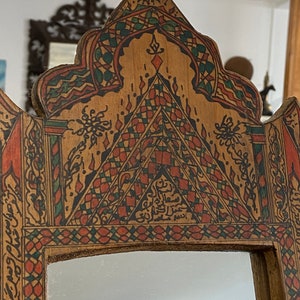 Artisanal North African Mirror, Handcrafted Folkart, Solid Wood Frame ...