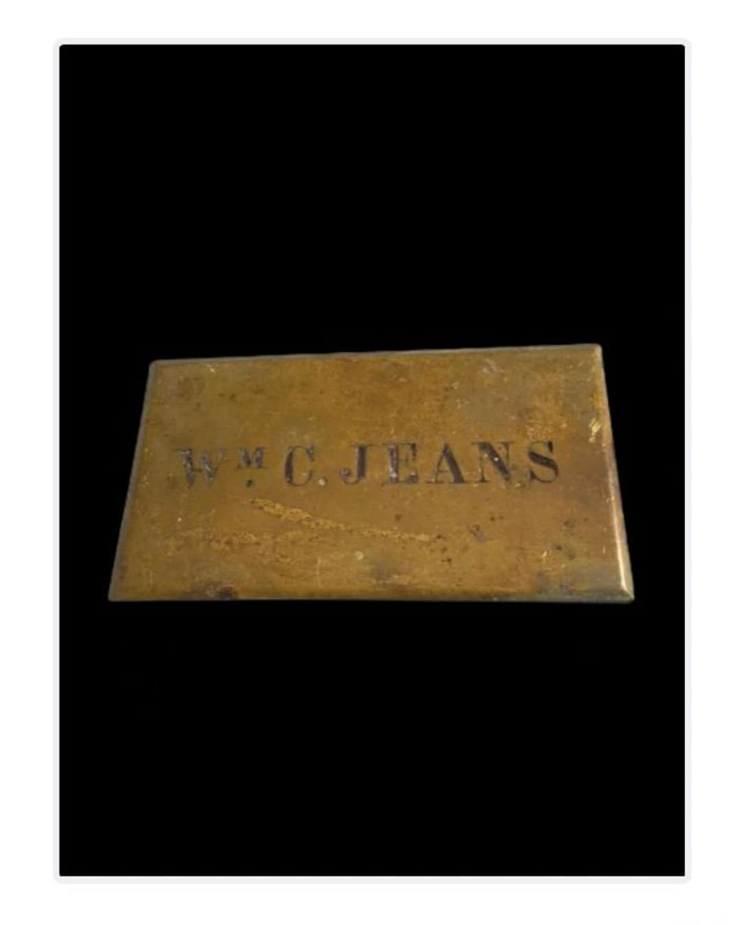 JEANS Antique Advertising Sign , a Brass / Bronze Plaque Vintage JEANS ...