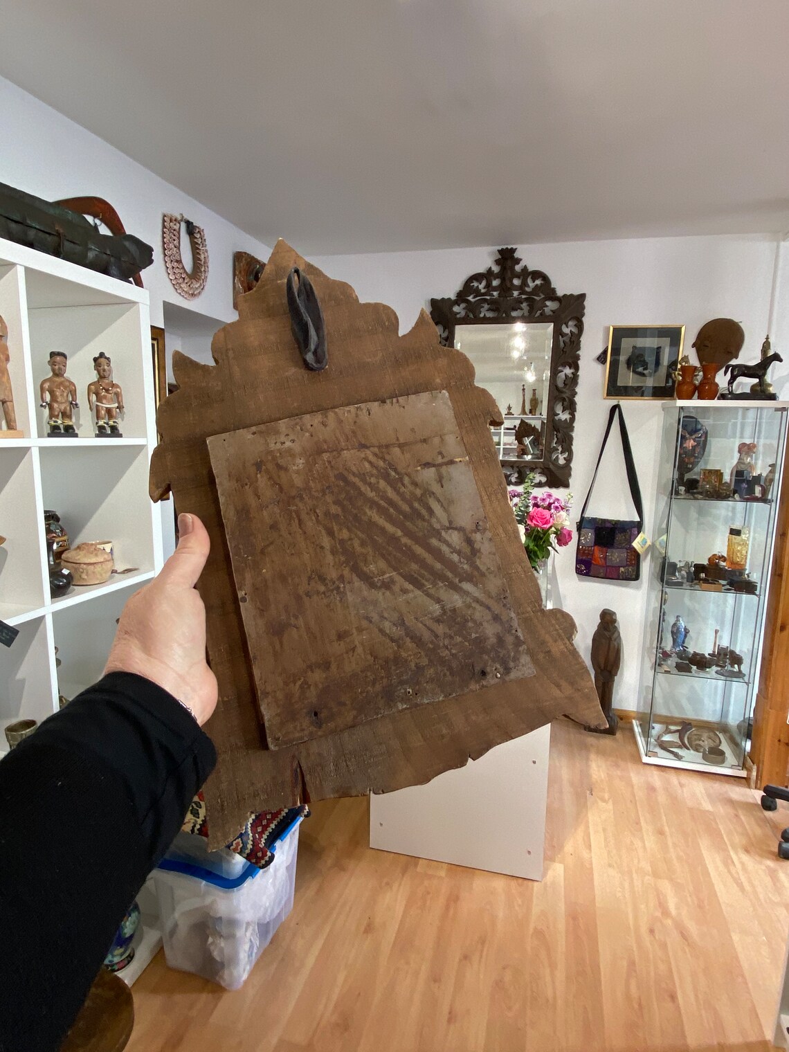 Artisanal North African Mirror, Handcrafted Folkart, Solid Wood Frame ...