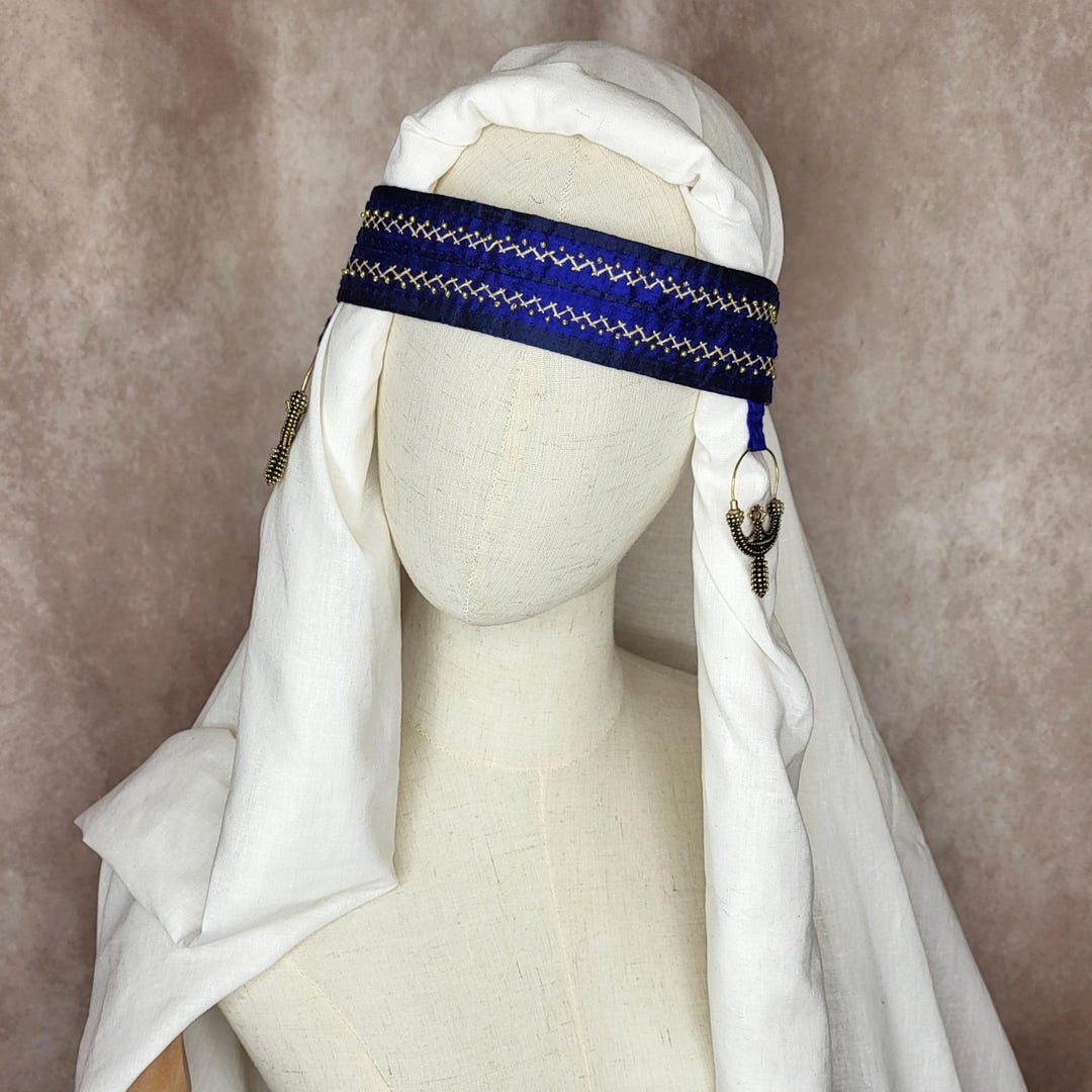 Medieval Silk Headband With Embroidery & Glass Beads | Medieval ...