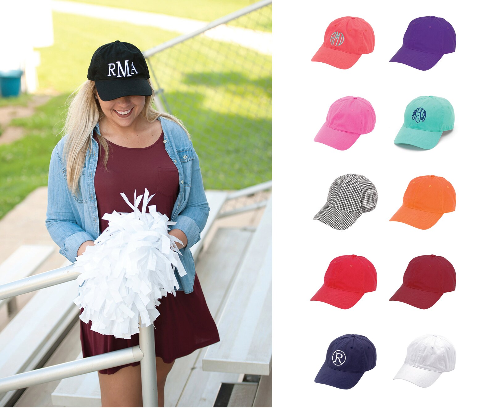 Personalized Black Baseball Cap Monogram Hat Black Womens | Etsy