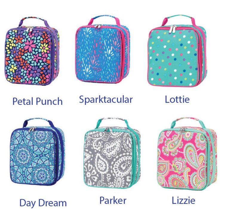 Girls Floral Design Lunch Box Pink & Mint Girly Personalized | Etsy