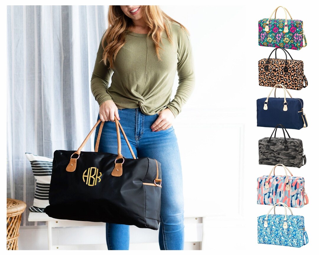 Monogrammed Weekender Travel Bag, Overnight Bag, Weekend Getaway Bag ...