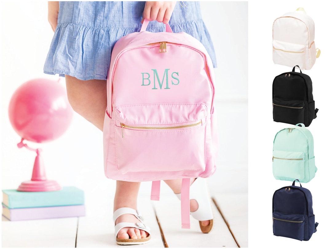 Monogrammed Girls Backpack, Kids Travel Book Bag, Womens Backpack ...