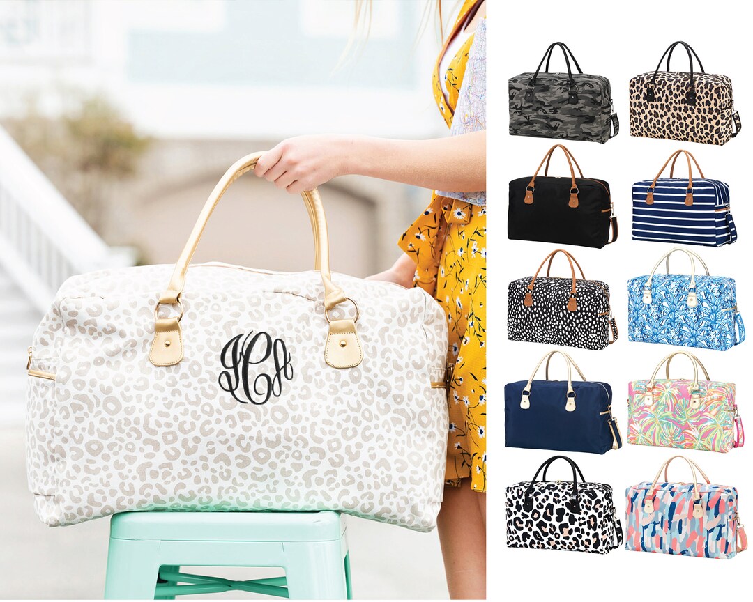 Monogrammed Weekender Travel Bag Overnight Bag Weekend - Etsy