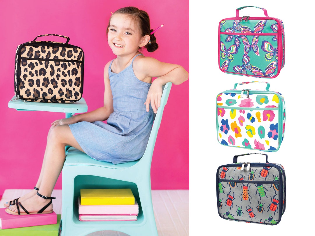 Girls Floral Design Lunch Box Pink & Mint Girly Personalized - Etsy