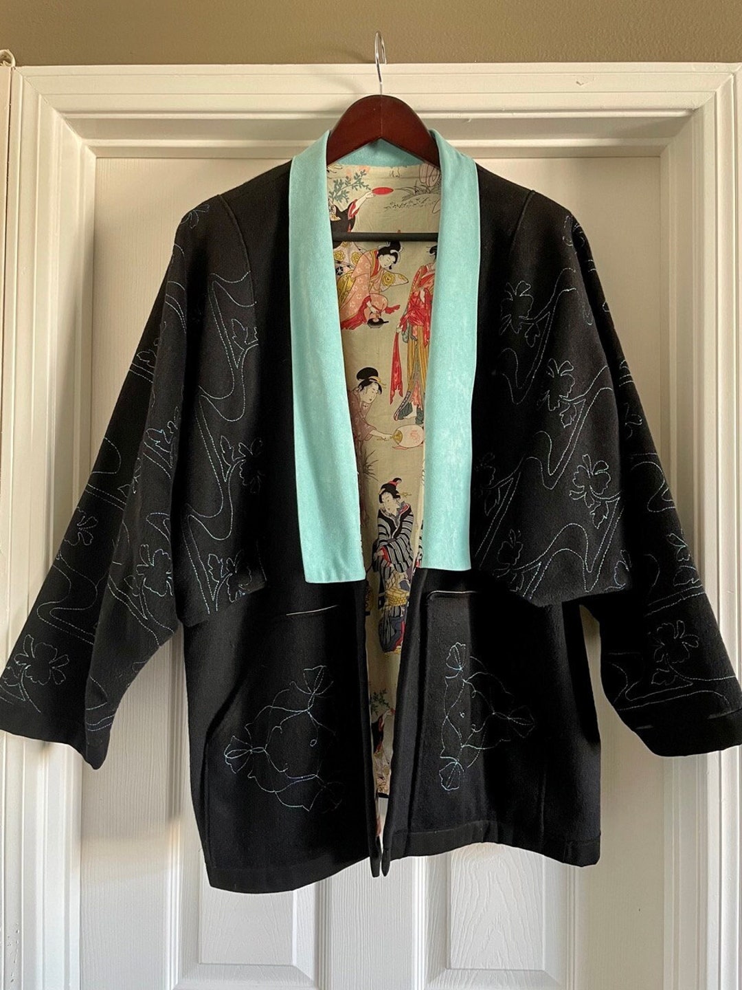 Japanese Haori Style Wool Coat - Etsy