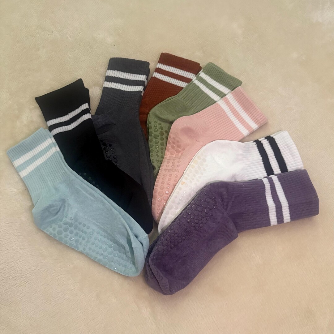 Grip Socks for Pilates Yoga Barre Dance, Non-slip Trainer Socks, Sticky ...