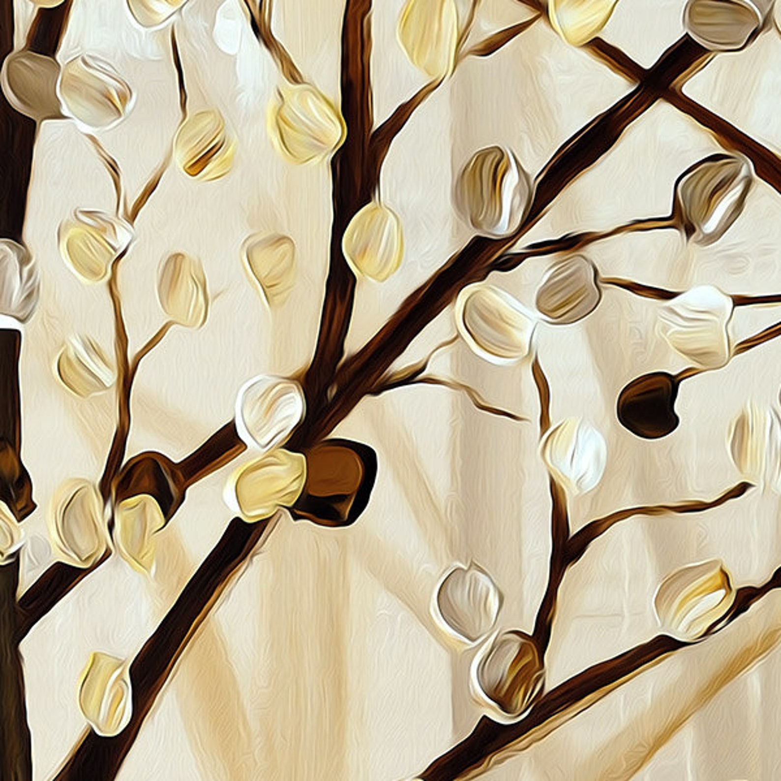 Beige Brown Trees Shower Curtain, Nature, Forest, Neutral Tone, Unique ...