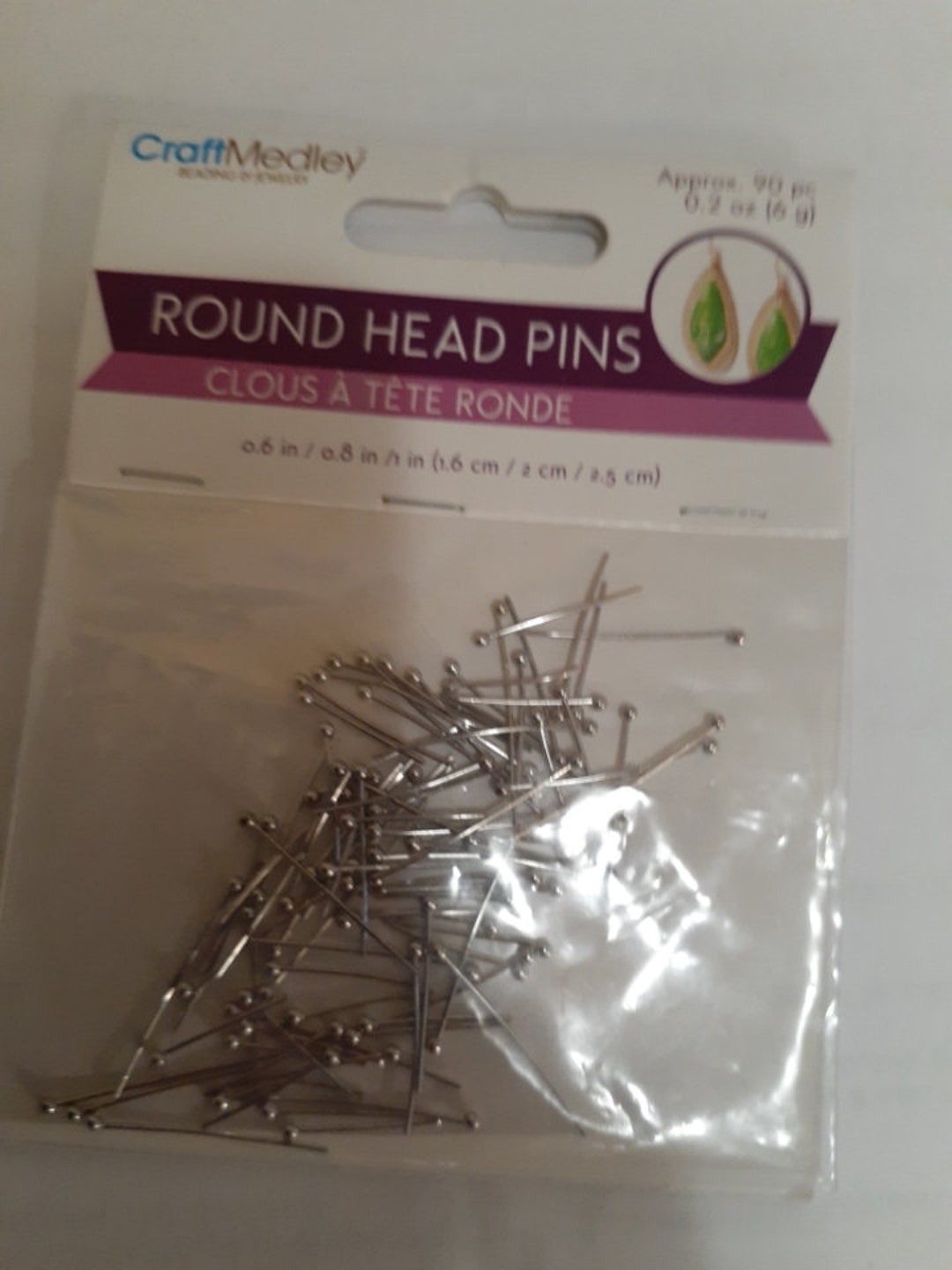Silver Head Pins Round Head Pins 0.6 Inch 1.6cm Jewelry - Etsy Canada