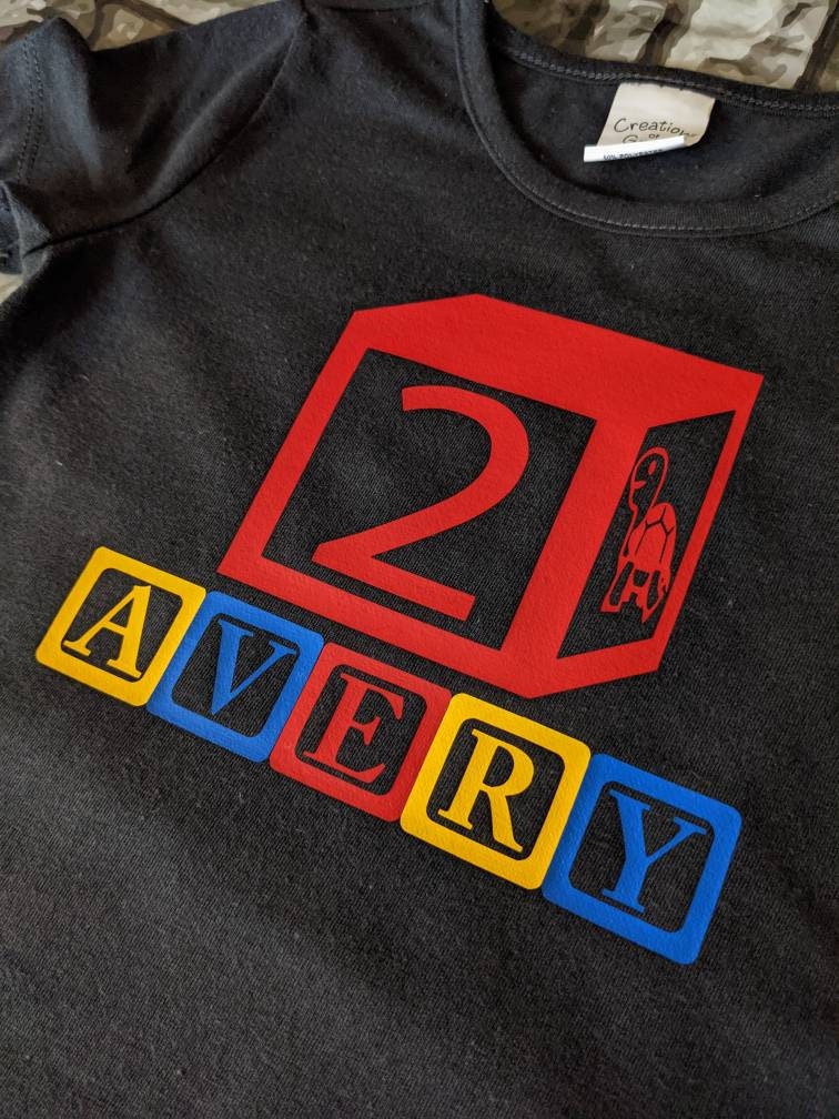 Primary Color Blocks Birthday Shirt - Etsy