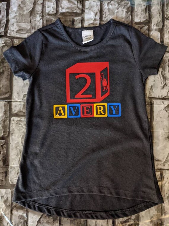 Primary Color Blocks Birthday Shirt - Etsy