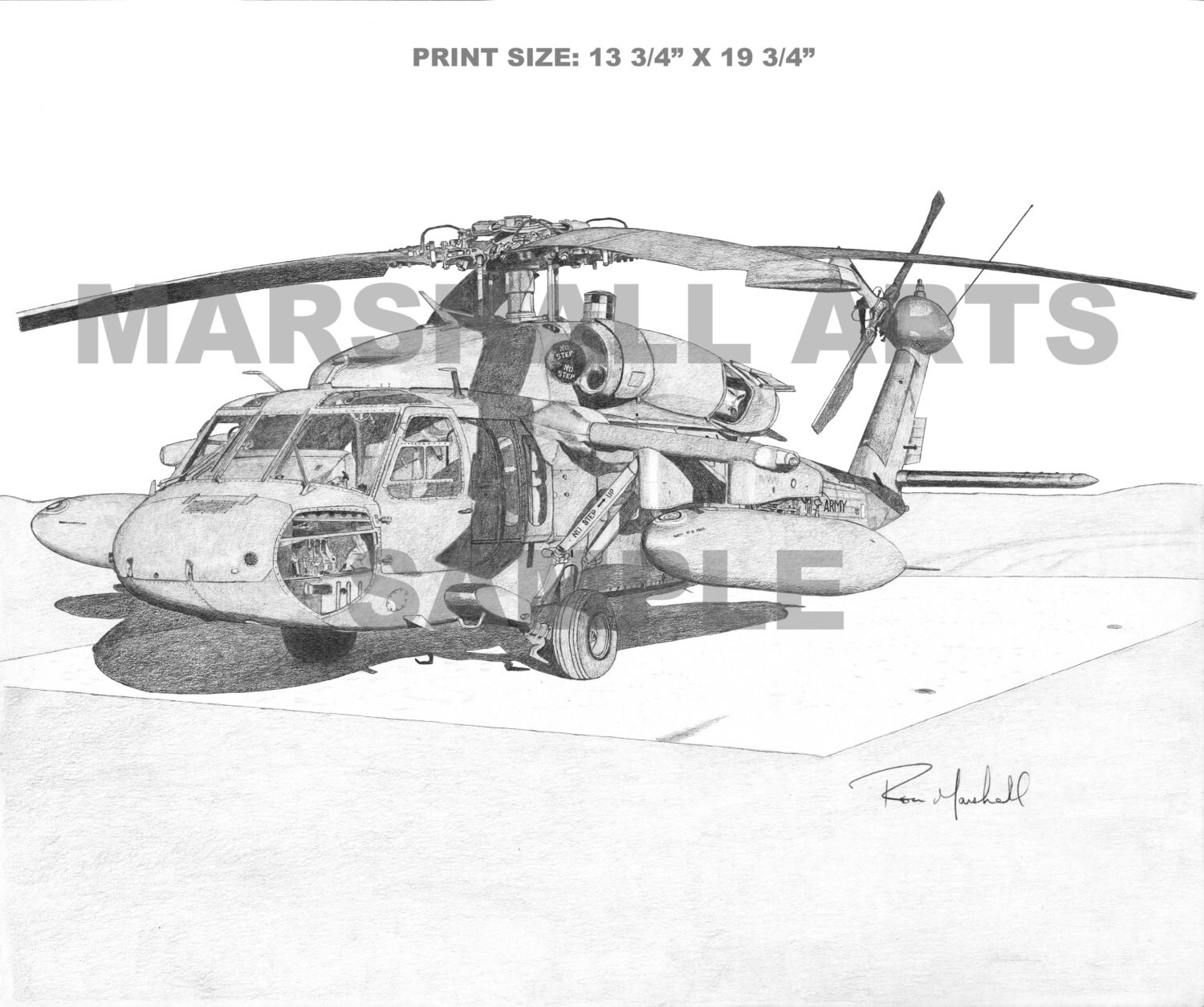 Helicopter Print Blackhawk UH 60 A UH60A - Etsy