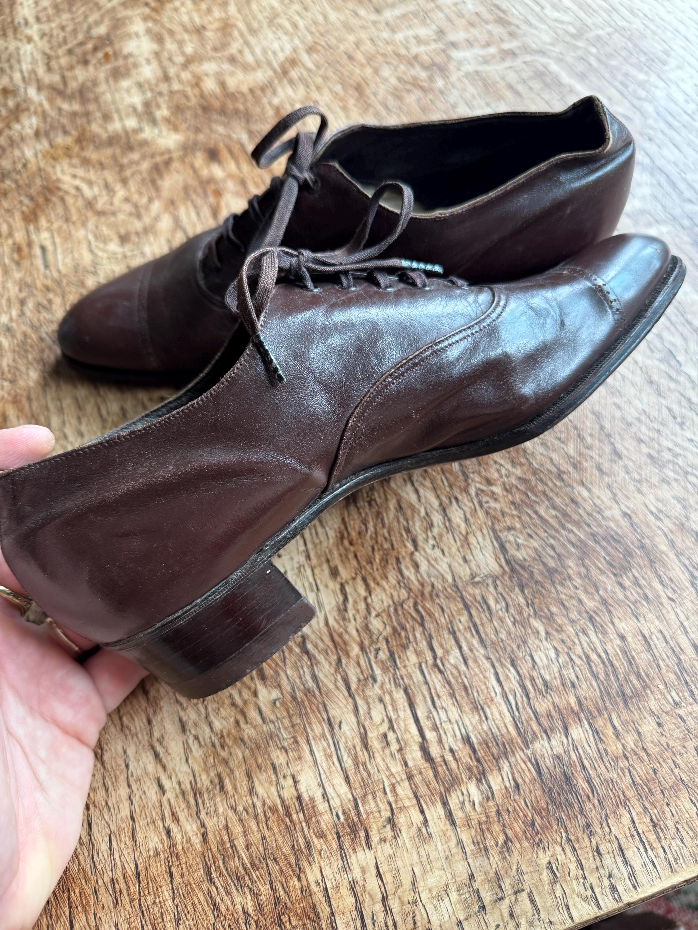 Vintage Women’s Antique Edwardian Shoes Pumps Heels Lace up Oxfords ...