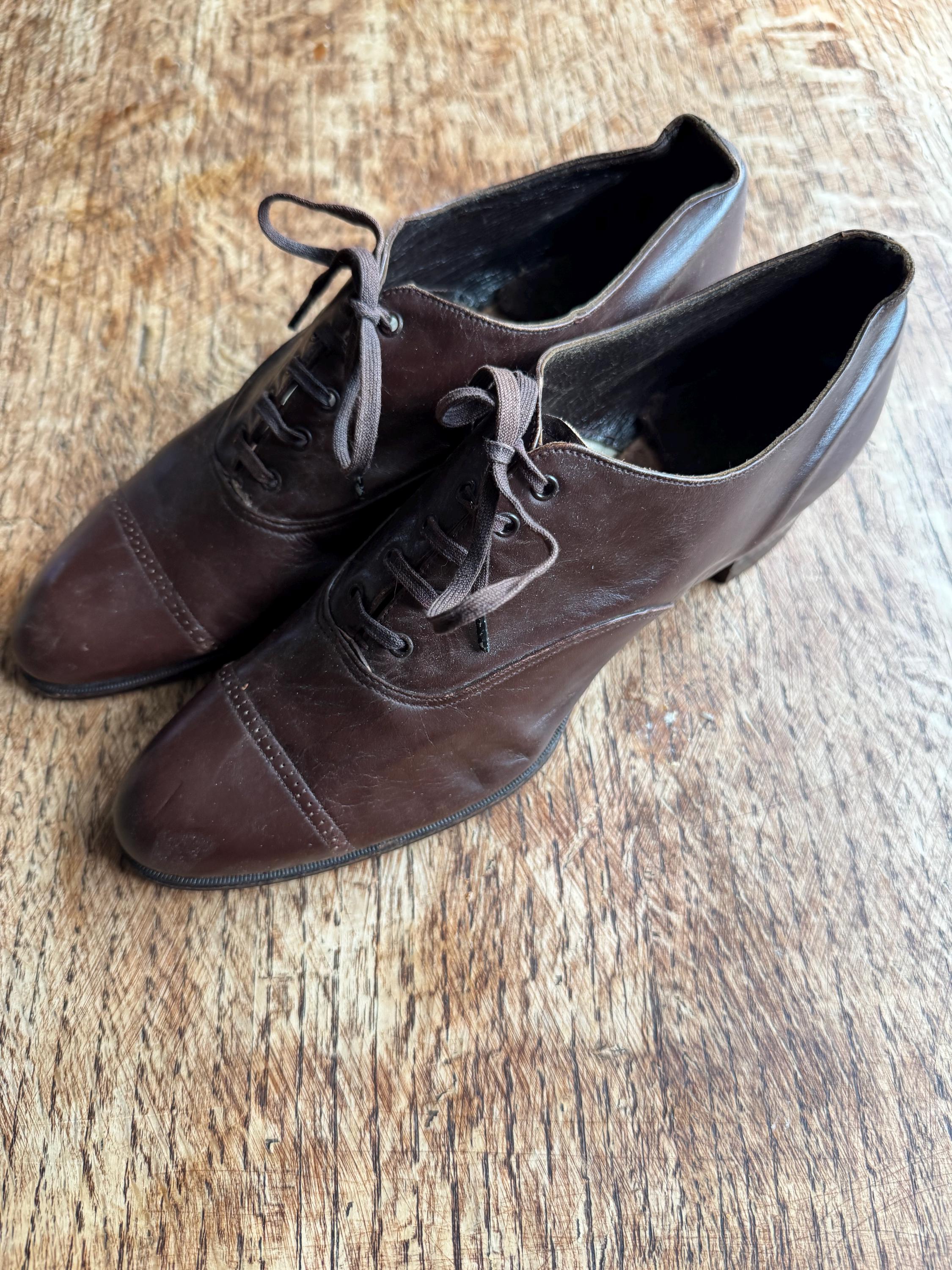 Vintage Women’s Antique Edwardian Shoes Pumps Heels Lace up Oxfords ...