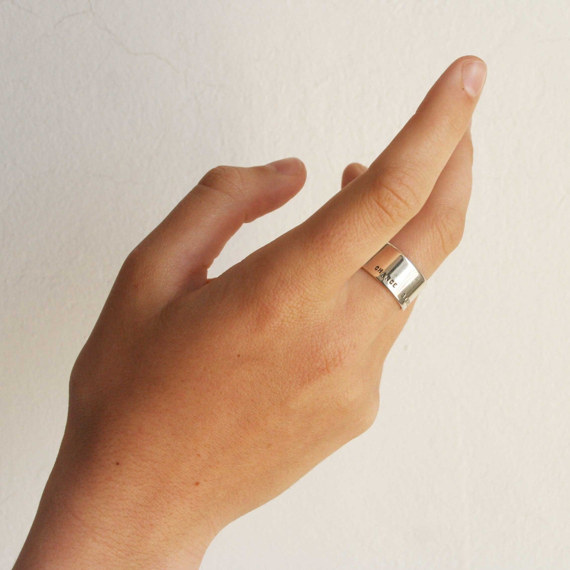 Custom Silver Cuff Ring, Adjustable - Etsy