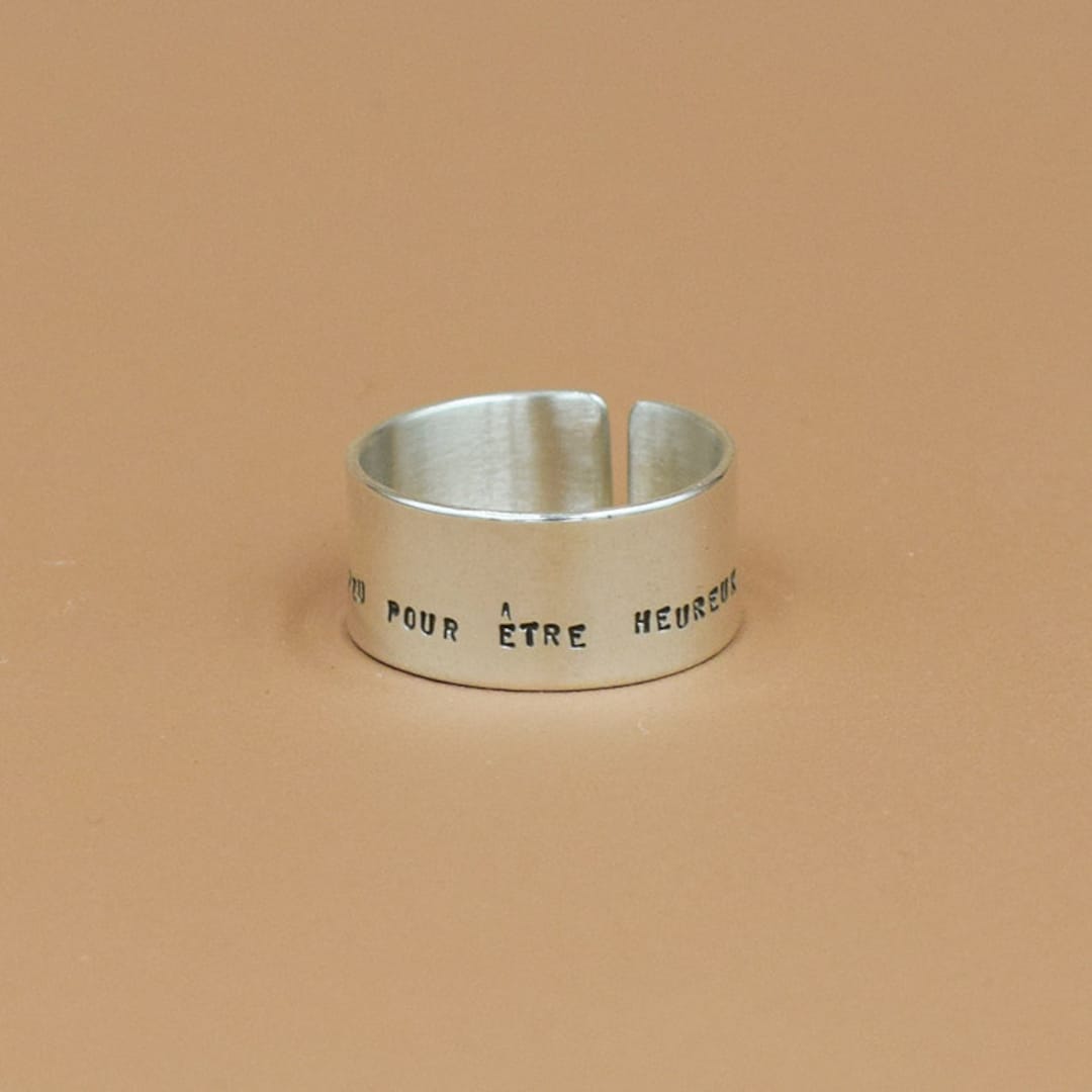 Custom Silver Cuff Ring, Adjustable - Etsy