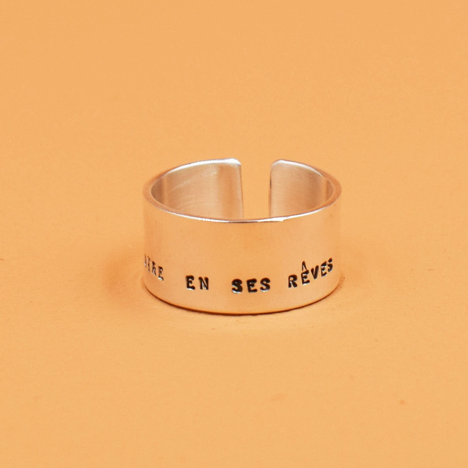 Custom Men's Silver Cuff Ring, Adjustable - Etsy