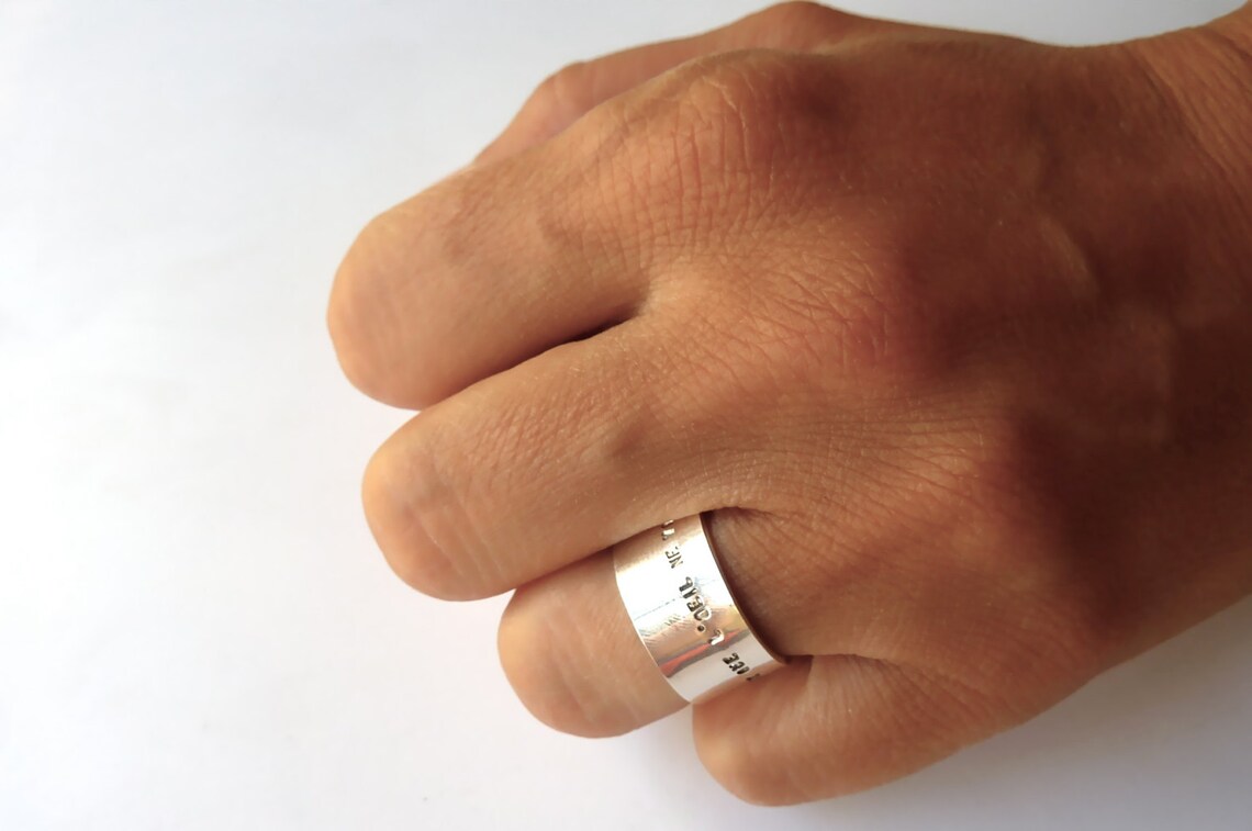 Custom Silver Cuff Ring, Adjustable - Etsy