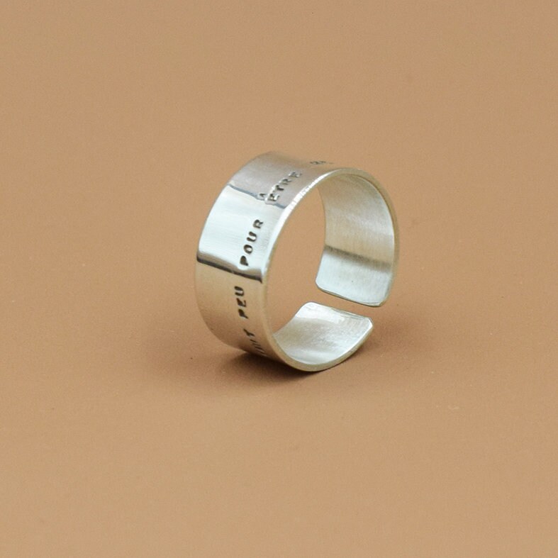 Custom Silver Cuff Ring, Adjustable - Etsy
