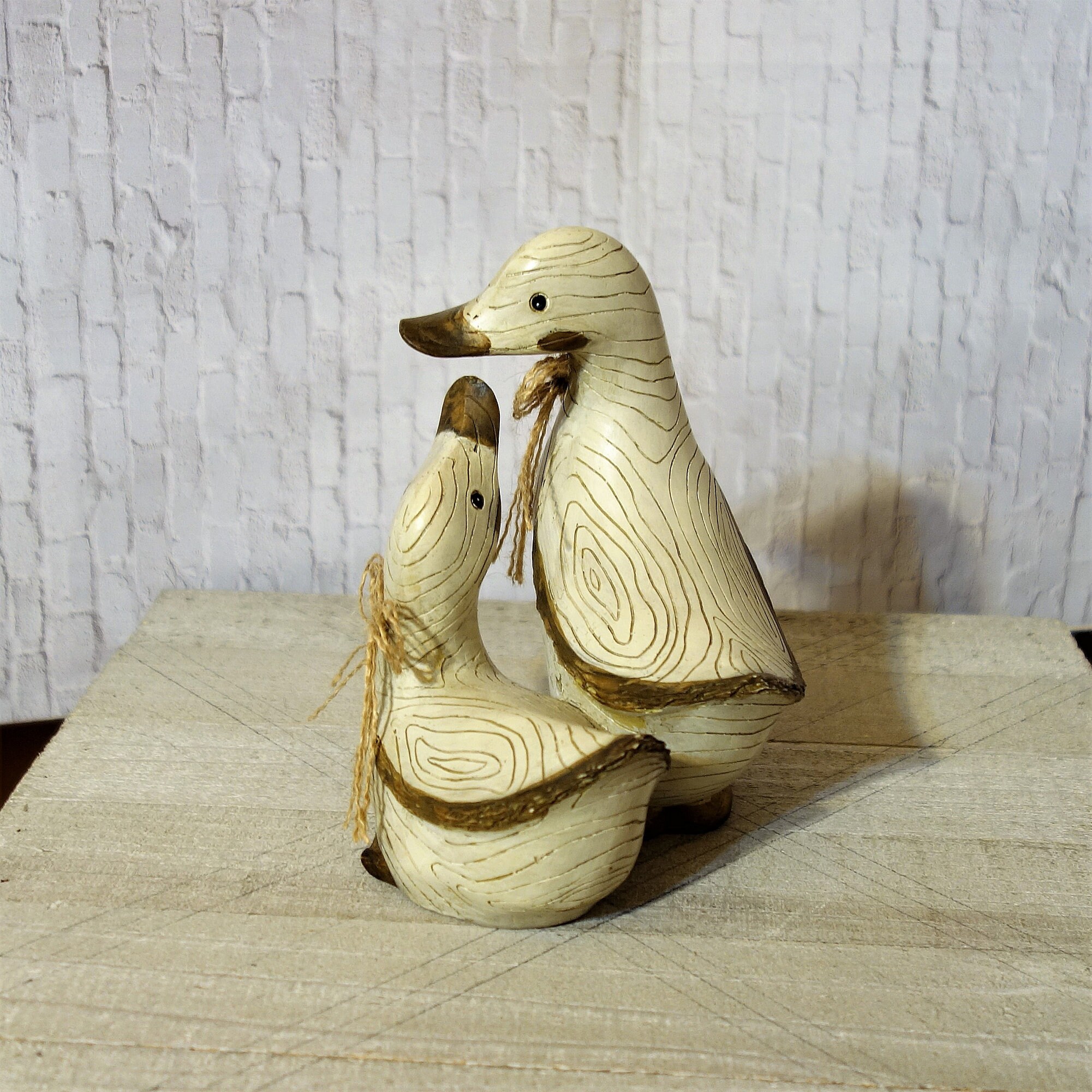 Vintage Duck Farmhouse Statue Goose Figurine Farm Animal Decor White ...