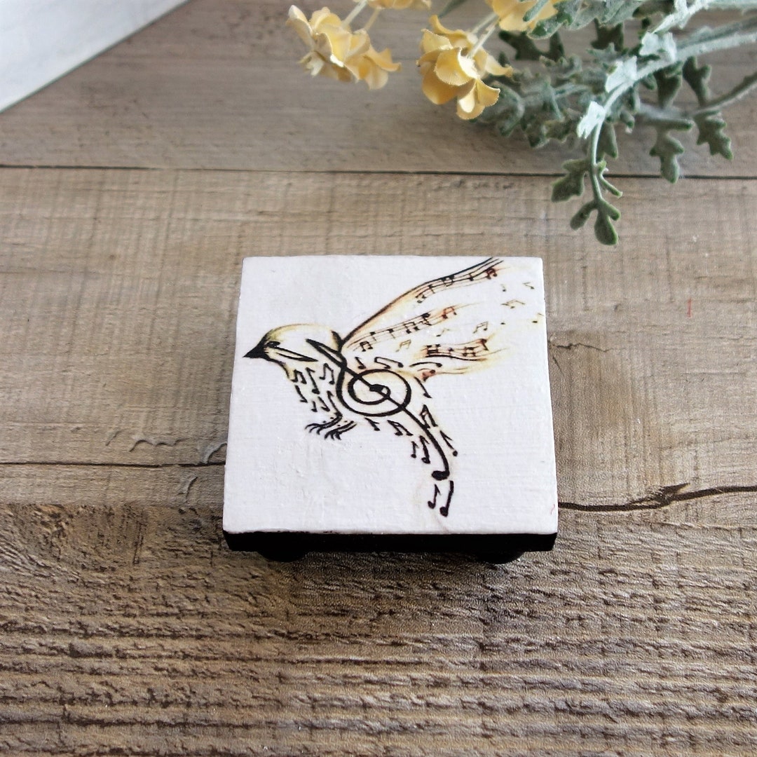 Songbird Musical Notes Decor Mini Riser Bird Decor Handmade Song Bird ...