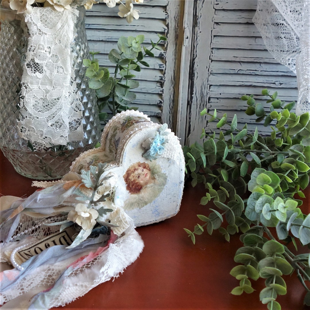 Cherub Keepsake Box Mini Hat Box Gift Box Trinket Box Shabby Chic ...