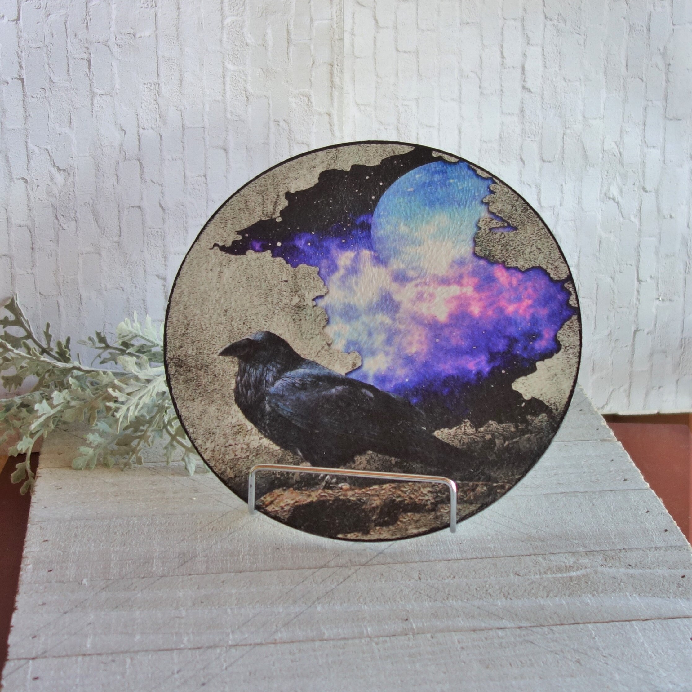 Raven Art Glass Mural Poetry the Raven Edgar Allan Poe Gift Edgar Allan ...