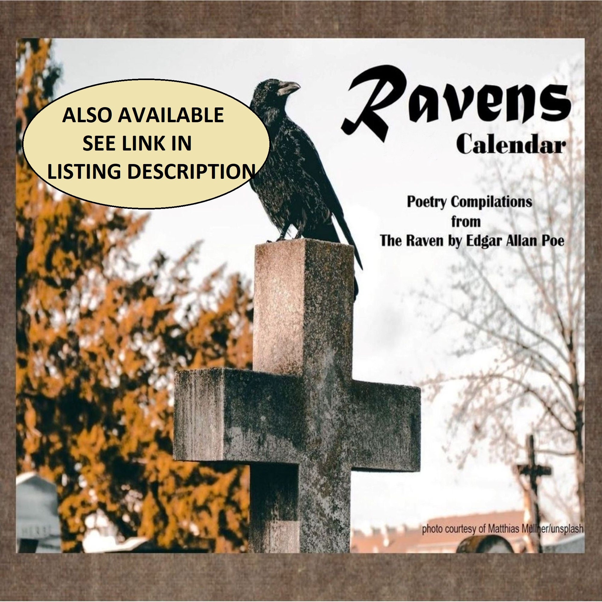 Raven Art Glass Mural Poetry the Raven Edgar Allan Poe Gift Edgar Allan ...