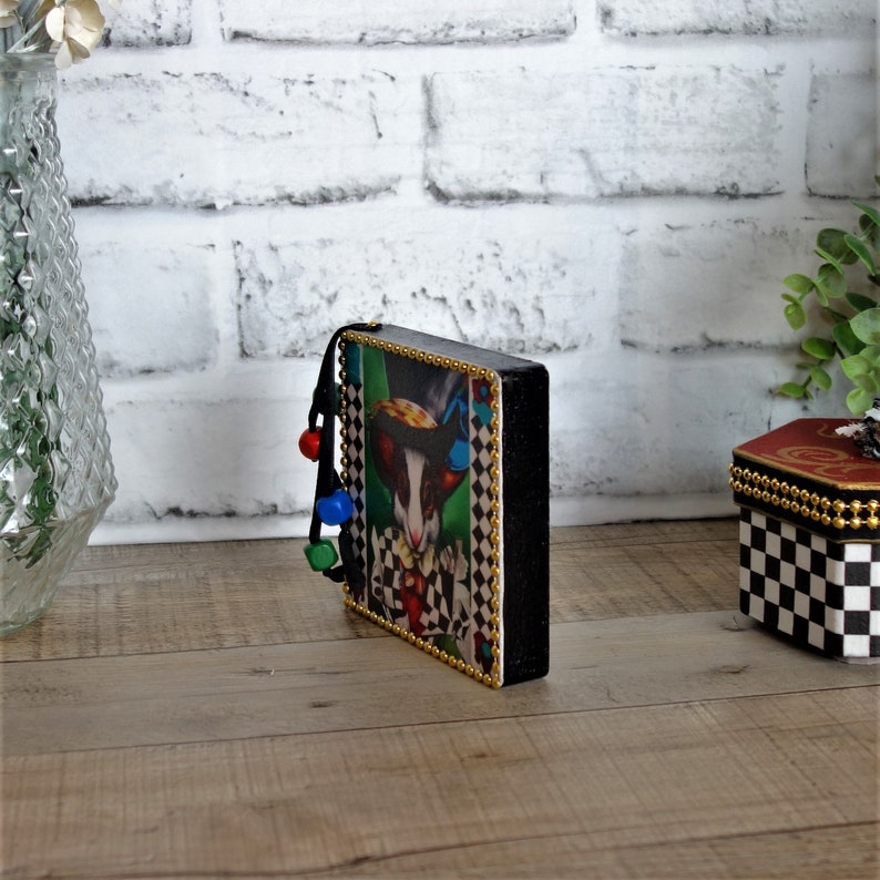 Alice in Wonderland Rabbit Decor Whimsical Checks Art White Rabbit ...