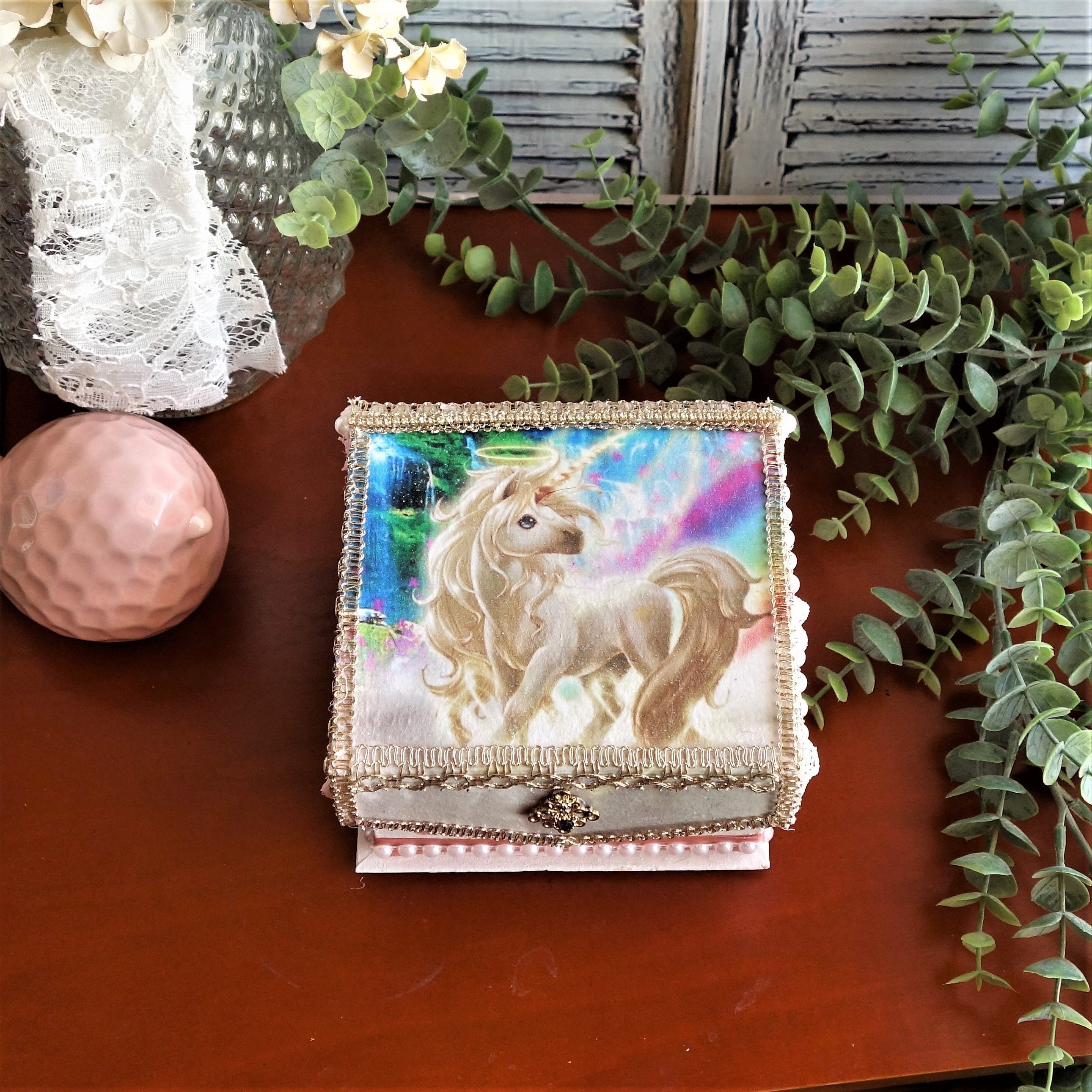 Unicorn Keepsake Box With Magnetic Lid Pressedboard Birthday - Etsy